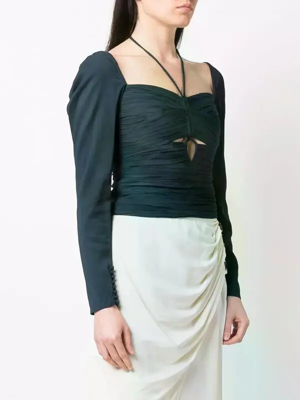 SELF-PORTRAIT Crepe Cut-out Top