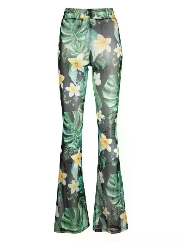 Philipp Plein Hawaii-print Flared Trousers