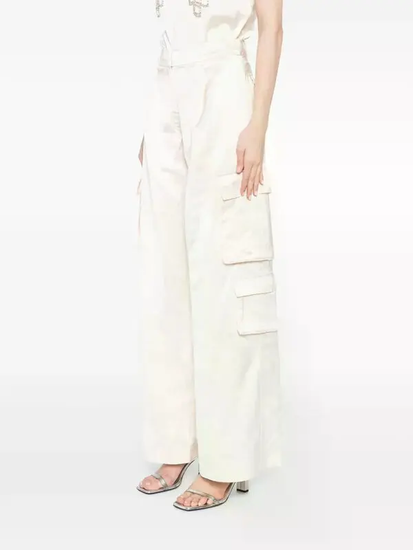 SELF-PORTRAIT High-waisted Straight-leg Cargo Trousers