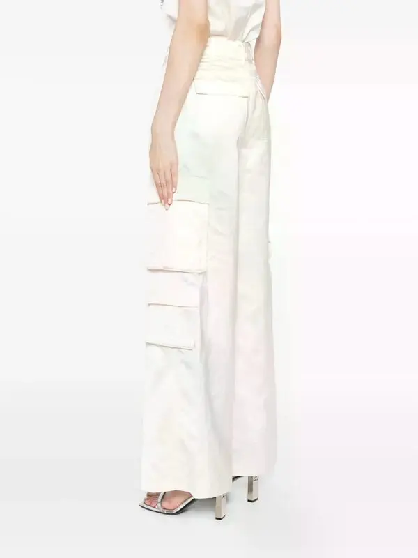 SELF-PORTRAIT High-waisted Straight-leg Cargo Trousers