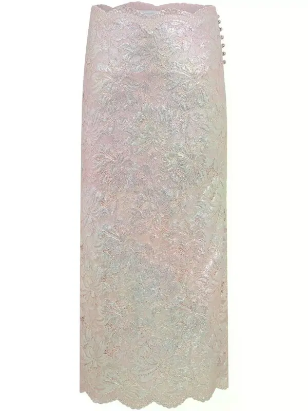 Rabanne Lace Maxi Skirt - Pink