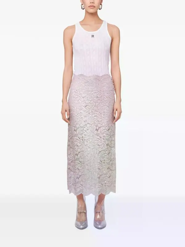 Rabanne Lace Maxi Skirt - Pink