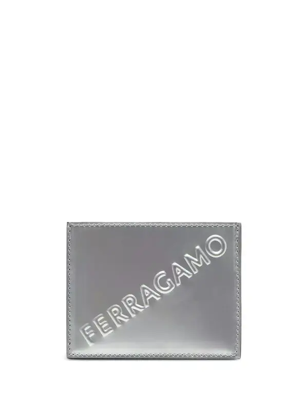 FERRAGAMO Logo-embossed Leather Wallet - Silver