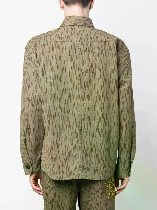 PRESIDENT’S Logo-embroidered Stripe-pattern Shirt