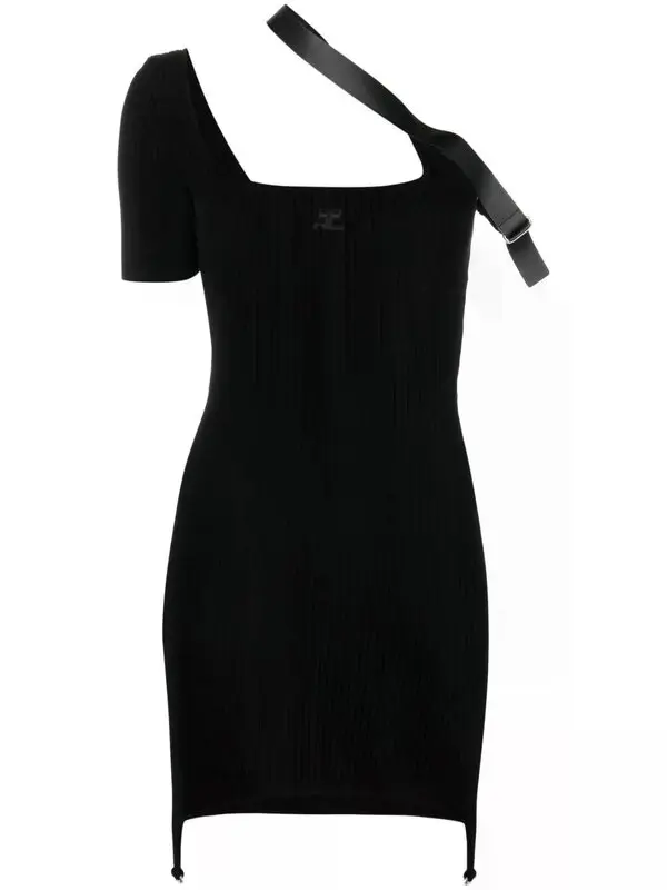 COURREGES Strap-detail Asymmetric Mini Dress