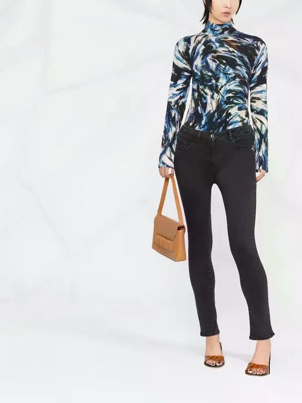 Patrizia Pepe Washed Low-rise Skinny Jeans