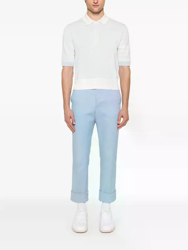 Thom Browne Textured Stripe Stitch 4-bar Relaxed Fit Polo Shirt