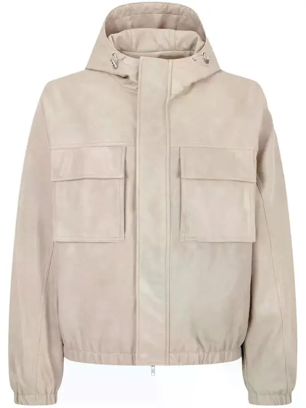 STUDIO TOMBOY Faux-leather Drawstring Hoodie