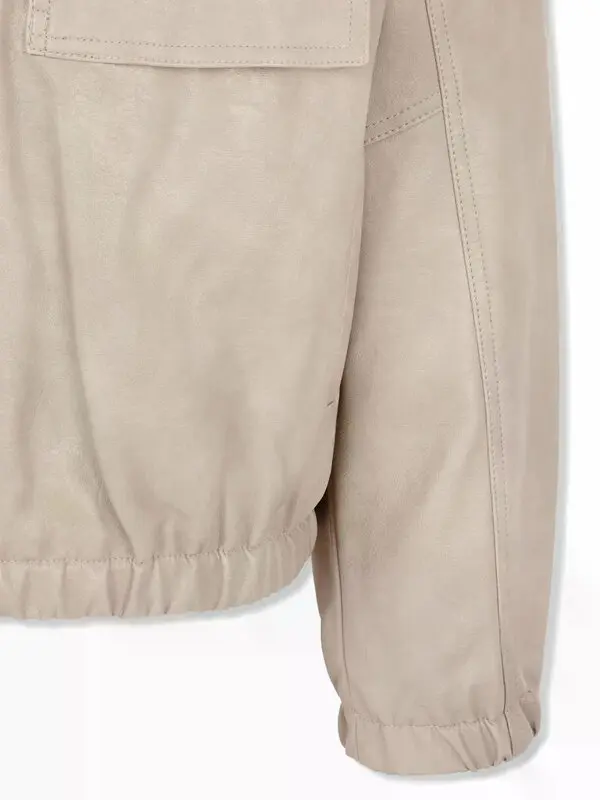STUDIO TOMBOY Faux-leather Drawstring Hoodie