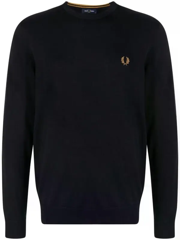 Fred Perry Logo-embroidered Sweater - Blue
