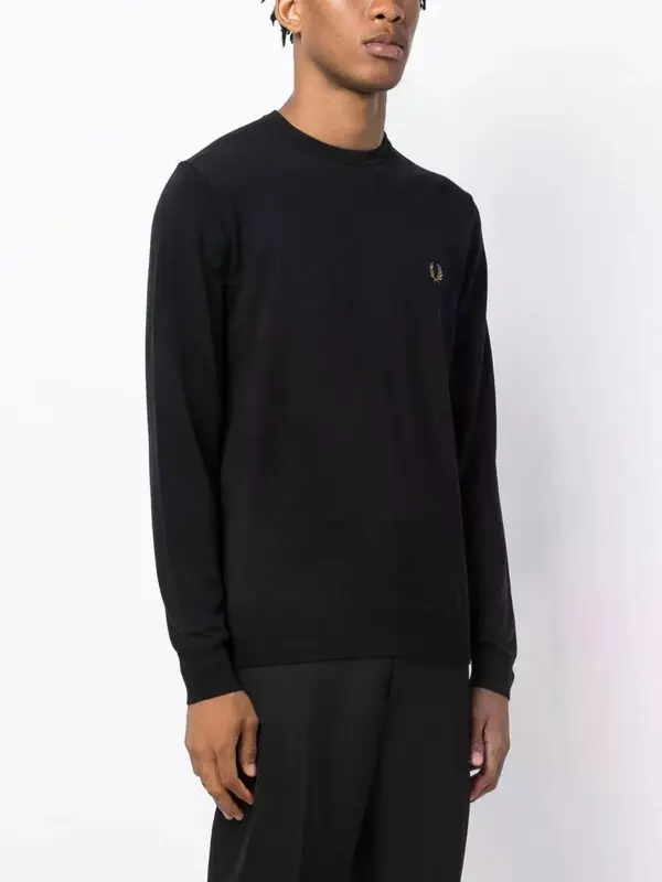 Fred Perry Logo-embroidered Sweater - Blue
