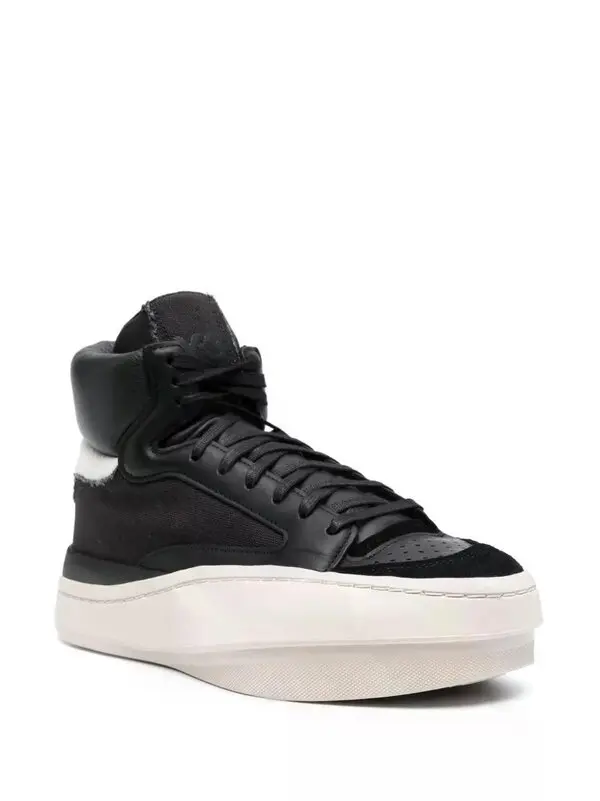 Y3 Centennial Panelled Leather Sneakers - Black