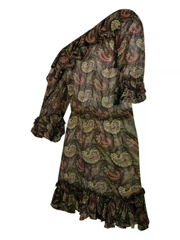 Saint Laurent Paisley-print Mini Dress - Green
