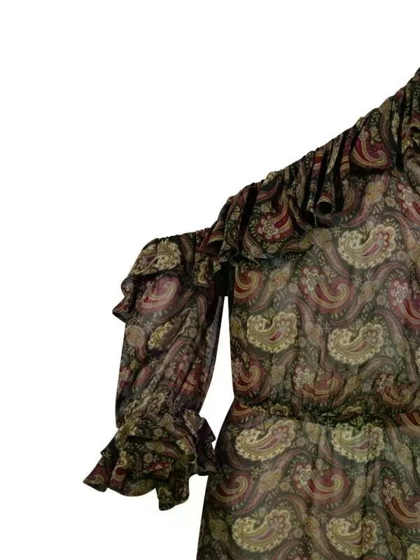 Saint Laurent Paisley-print Mini Dress - Green