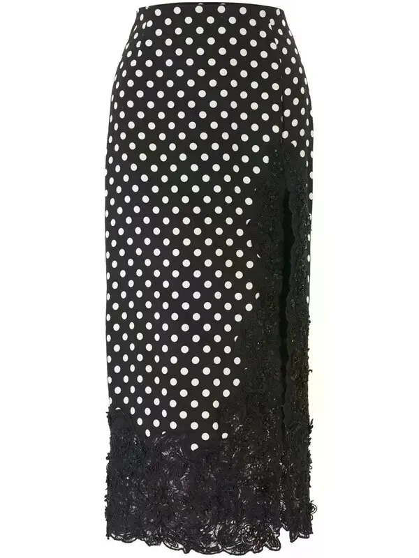 Carolina Herrera Polka Dot Midi Skirt