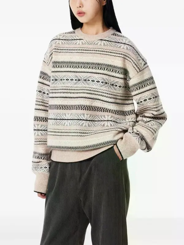 STUDIO TOMBOY Patterned Crew Neck Sweater
