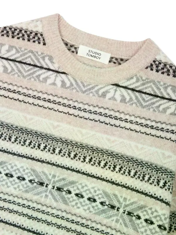 STUDIO TOMBOY Patterned Crew Neck Sweater