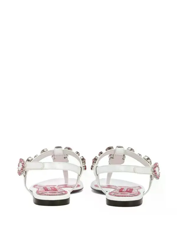 Dolce & Gabbana Majolica Print Crystal Embellished Sandals