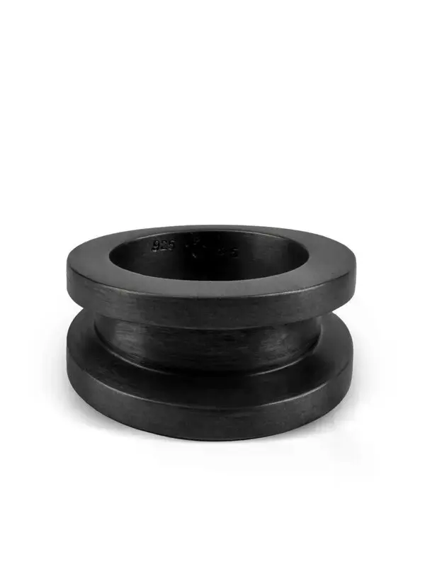 PARTS OF FOUR Sterling Silver Chasm V2 Ring - Black