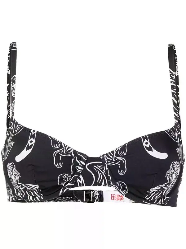 Solid & Striped The Eva Tiger-print Bikini - Black