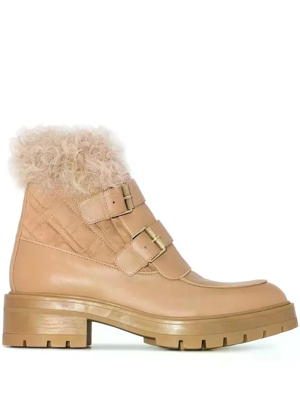 AQUAZZURA Faux-fur Buckle-strap Boots