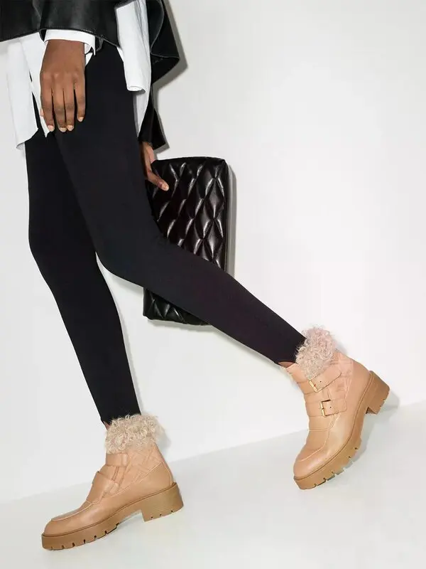 AQUAZZURA Faux-fur Buckle-strap Boots