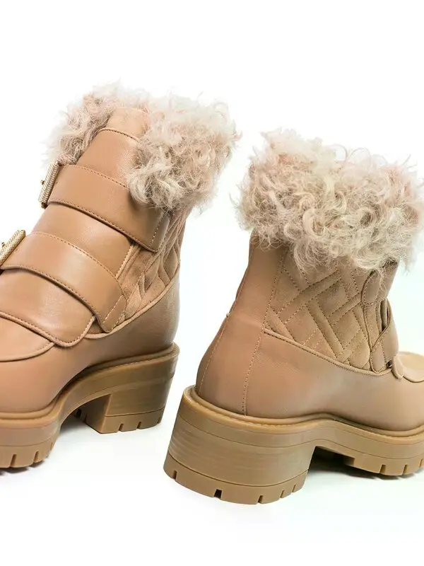AQUAZZURA Faux-fur Buckle-strap Boots