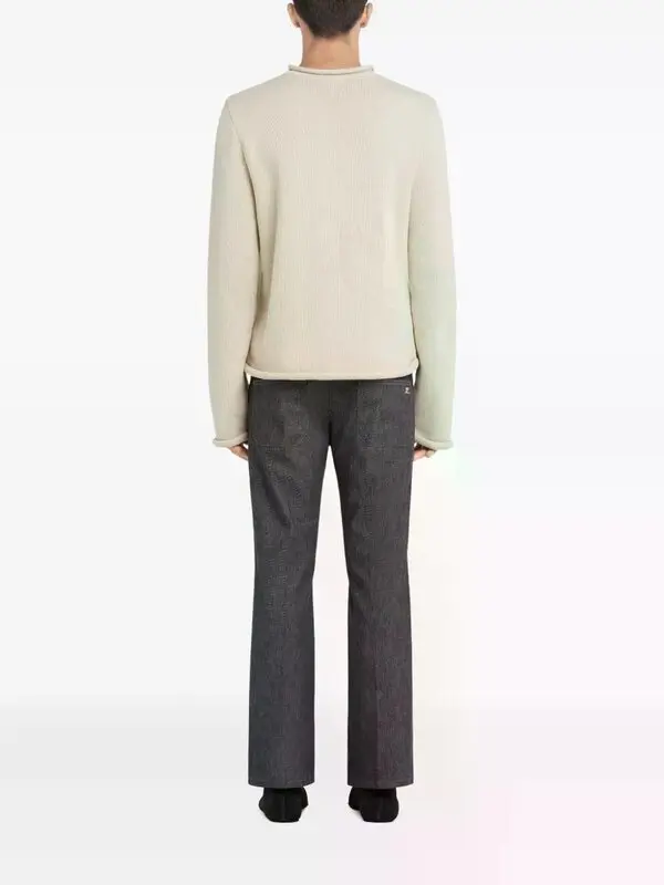 COURREGES Knit Sweater With Embroidered Logo