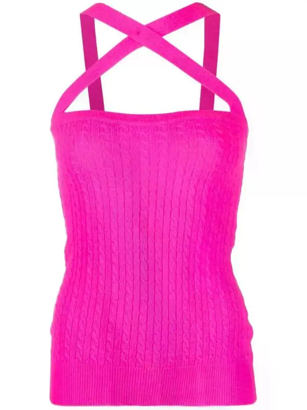 PATOU Cable-knit Halterneck Top