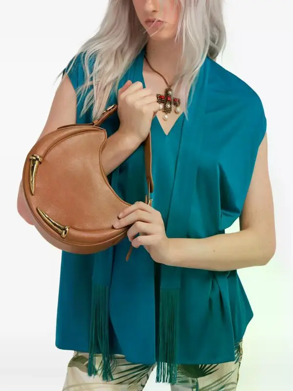 Roberto Cavalli Fang Curved-handle Shoulder Bag