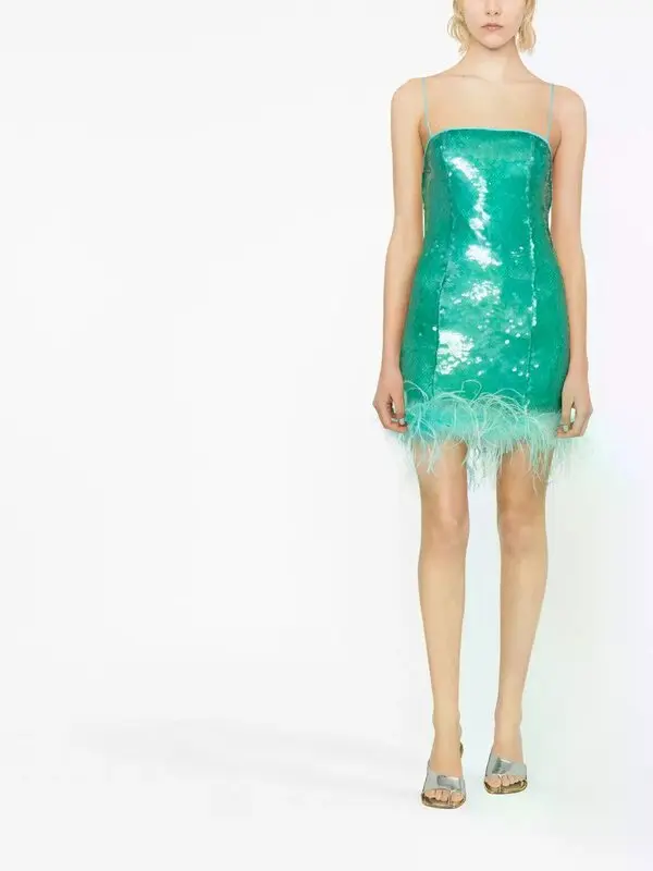 Giuseppe Di Morabito Feather-trim Sequinned Minidress
