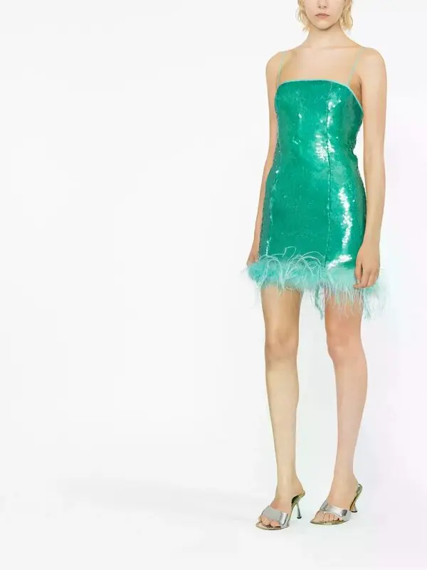 Giuseppe Di Morabito Feather-trim Sequinned Minidress