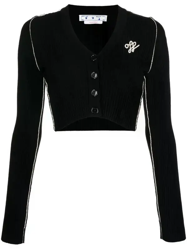 Off-White Outline Cropped Cardigan