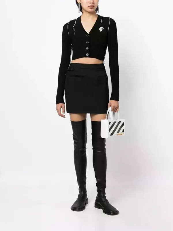 Off-White Outline Cropped Cardigan