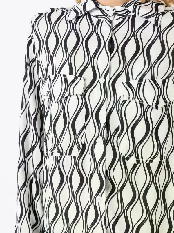 AMIR SLAMA Long Wave-print Shirt