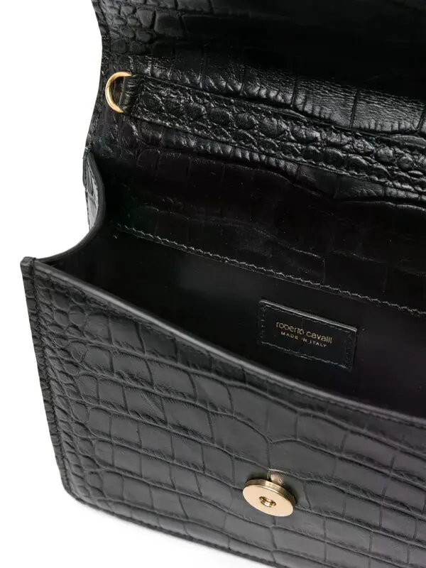 Roberto Cavalli Roar Leather Tote Bag - Black