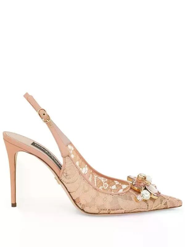 Dolce & Gabbana Rainbow Embellished Slingback Pumps