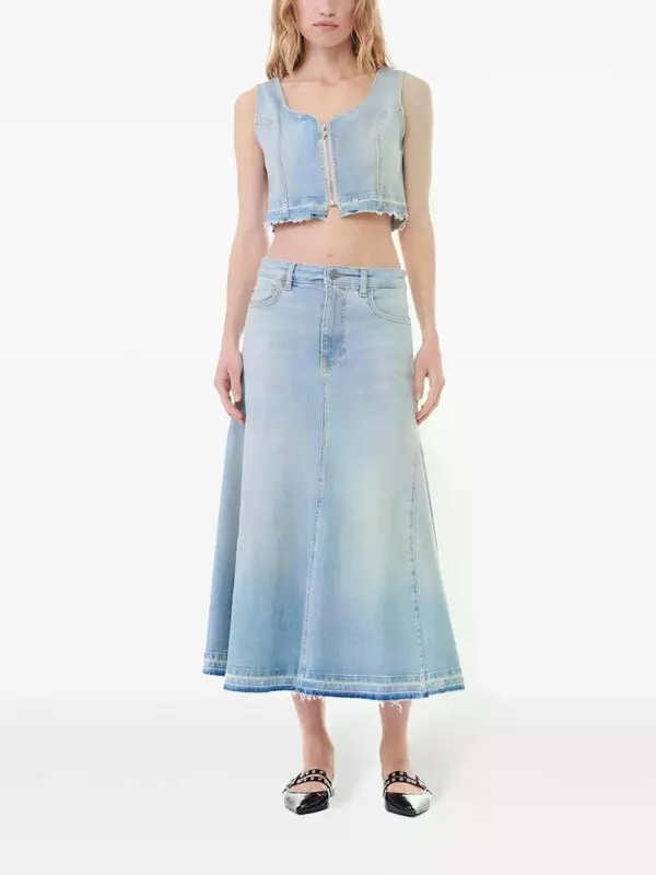 GANNI A-line Denim Skirt