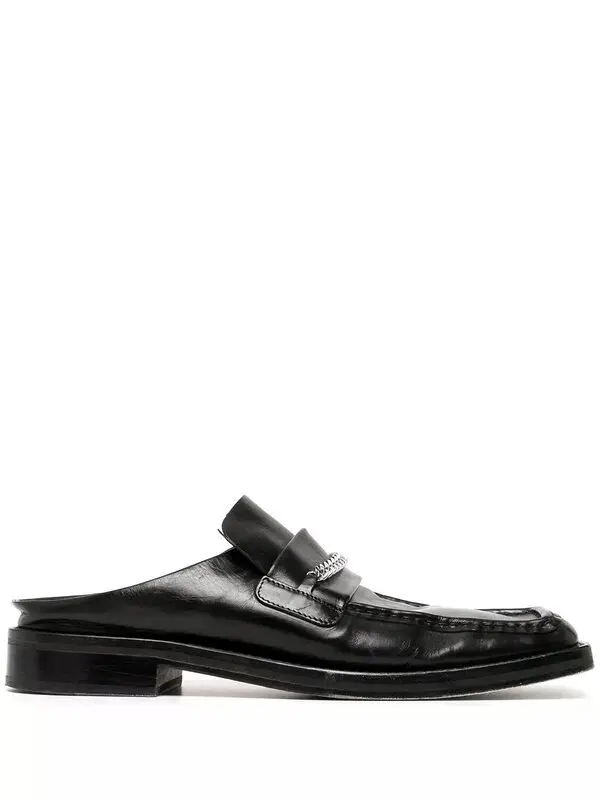 Martine Rose Chain-embellished Leather Loafers