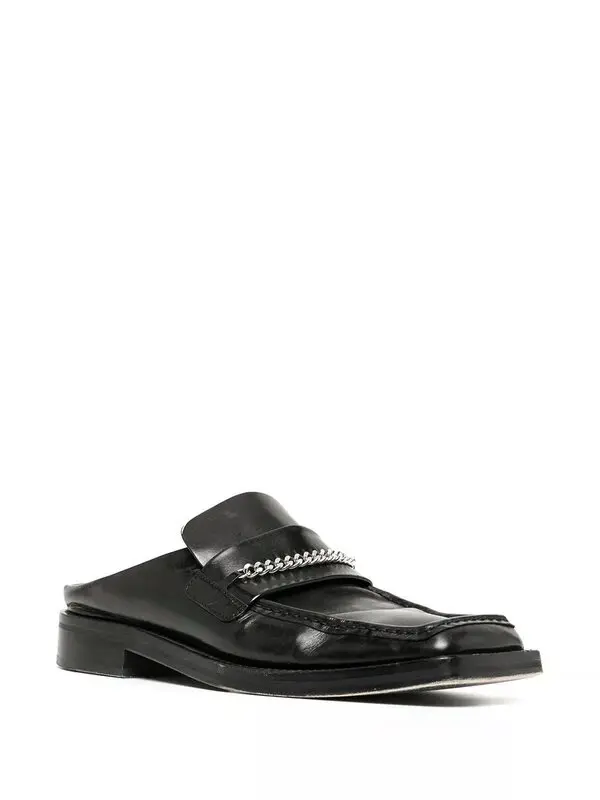 Martine Rose Chain-embellished Leather Loafers