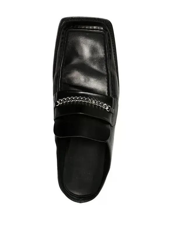 Martine Rose Chain-embellished Leather Loafers