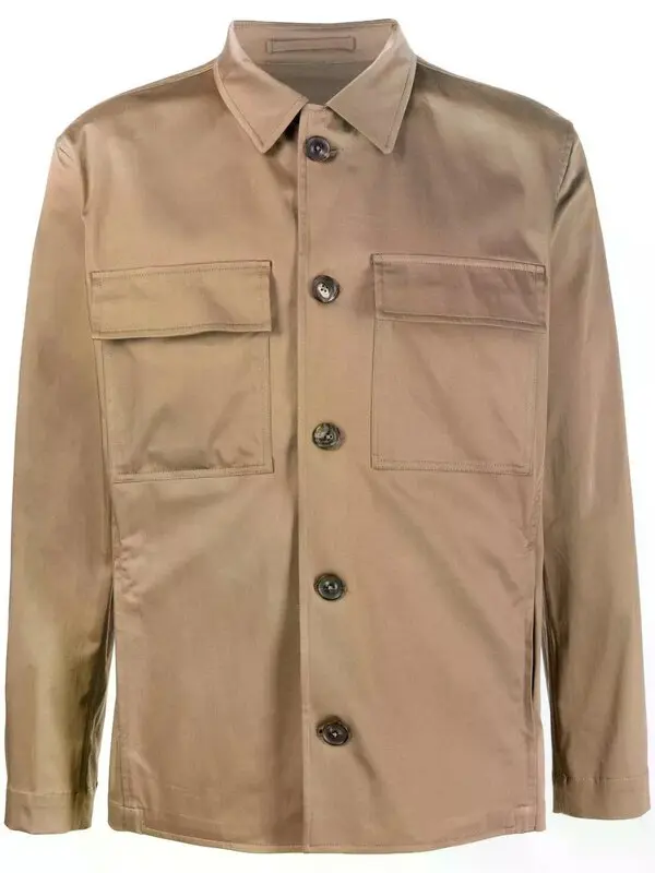 LARDINI Long-sleeve Stretch-cotton Shirt