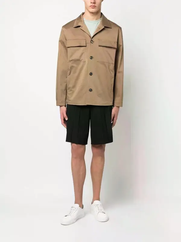 LARDINI Long-sleeve Stretch-cotton Shirt
