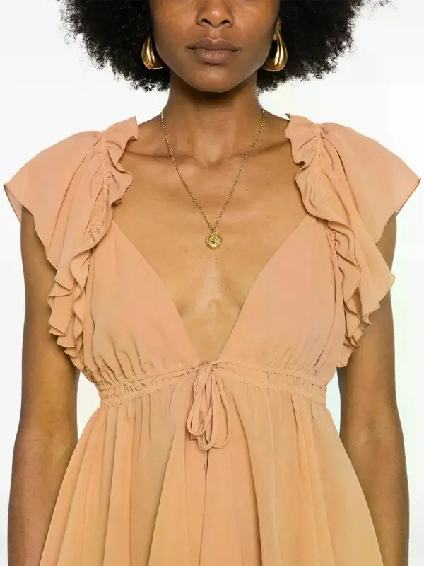 Chloé Ruffled Sleeveless Silk Blouse