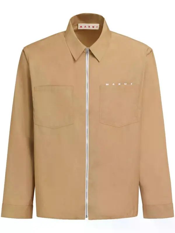 Marni Logo-print Cotton Shirt Jacket