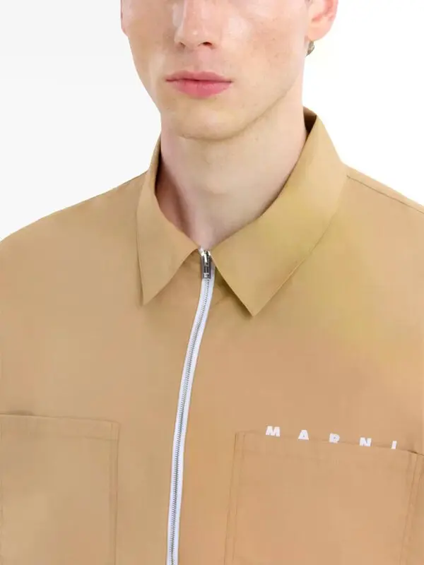 Marni Logo-print Cotton Shirt Jacket