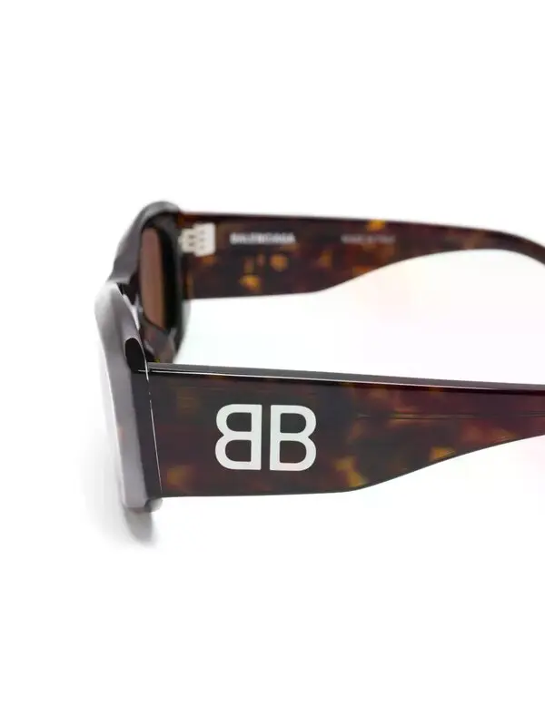 Balenciaga Rectangle-frame Sunglasses - Brown