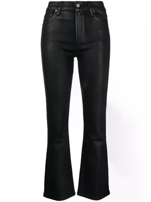 Paige Claudine Coated Flared Jeans - Black