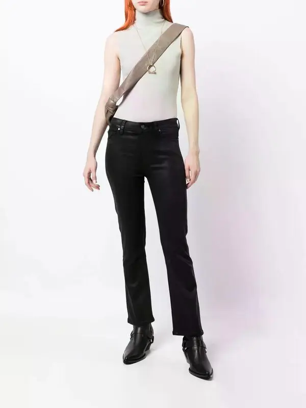 Paige Claudine Coated Flared Jeans - Black