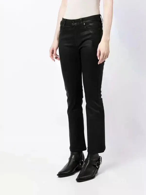 Paige Claudine Coated Flared Jeans - Black